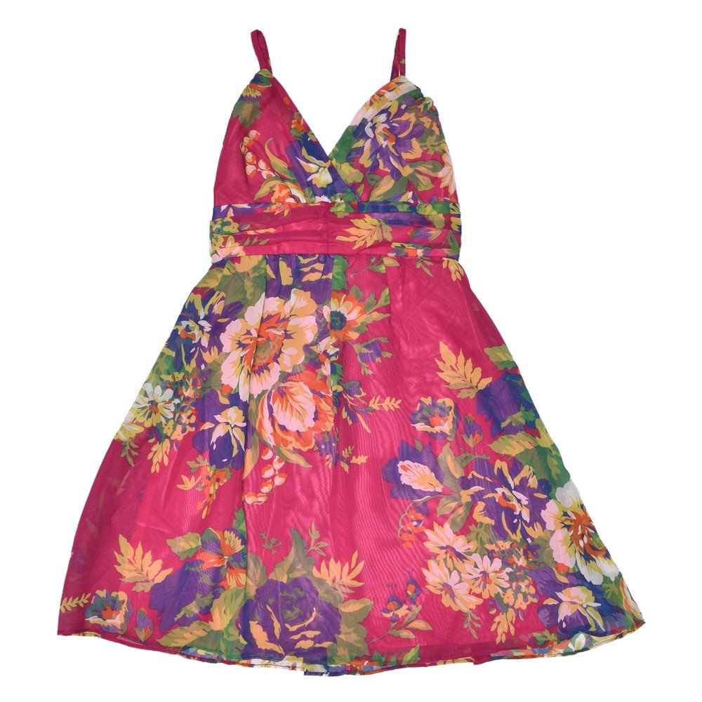 Rochie cu imprimeu floral colorat pentru fete cu bretele, 140 (9-10 ani ...