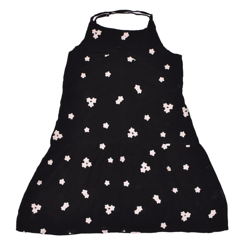 Rochie fete neagră cu flori albe și fără mâneci, 152 (11-12 ani) Alte mărci