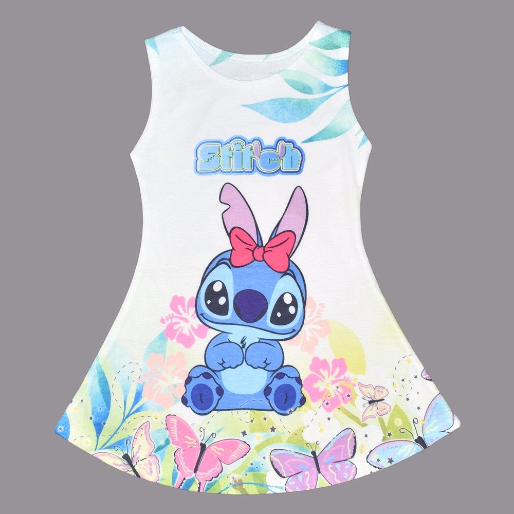 Rochie fete, stitch, floral, fluturi, 116 (5-6 ani) Alte mărci