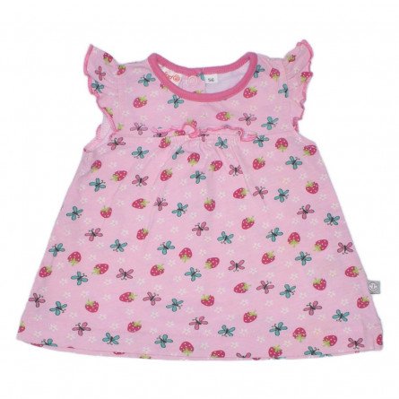 Rochie roz cu căpșuni, flori și fluturi, 56 (nou născut) Alte mărci