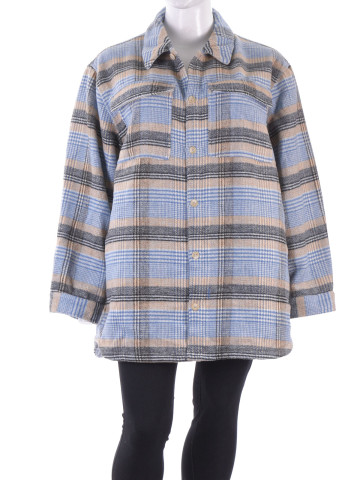 Jachetă damă cu carouri albastru și bej, 3XL Asos
