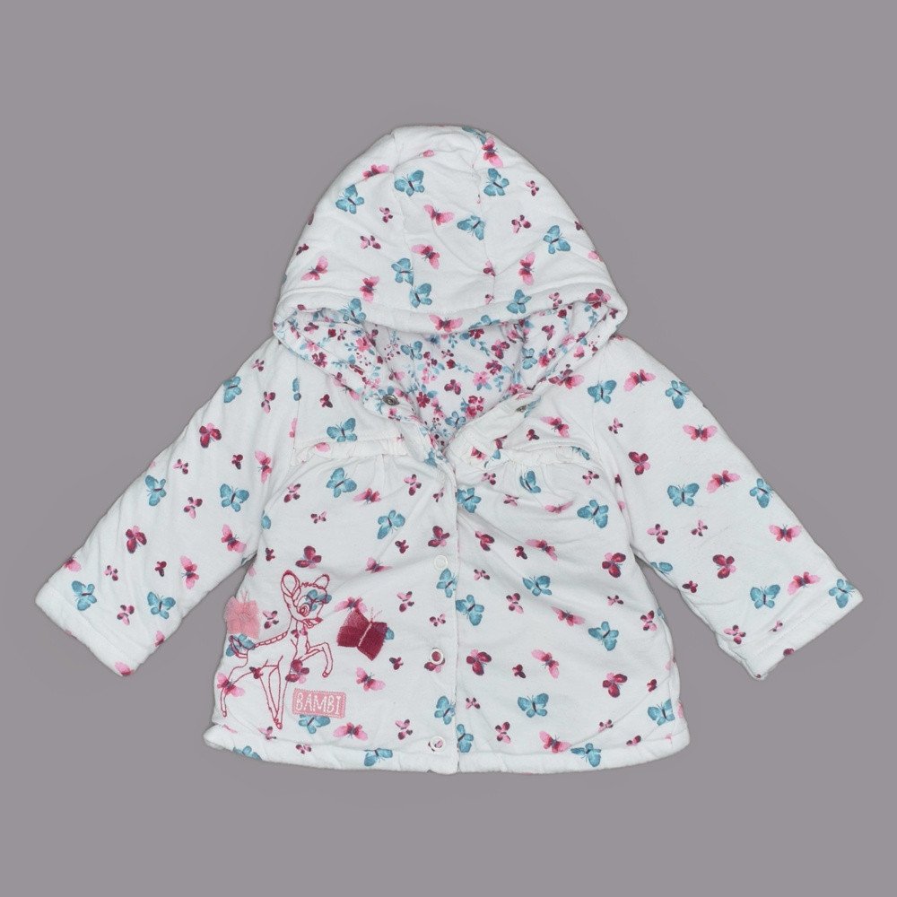 Jachetă reversibilă albă cu fluturi pentru copii, 56 (nou născut ...