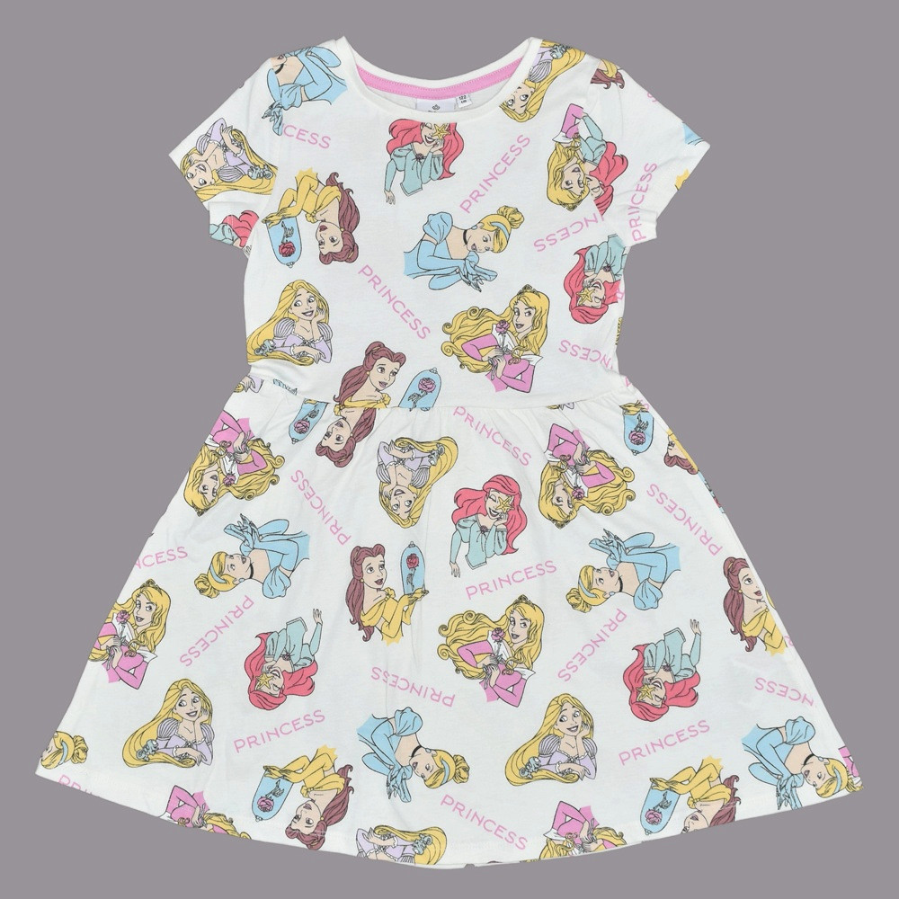 Rochie fete printese desene animate alb roz albastru, 122 (6-7 ani ...