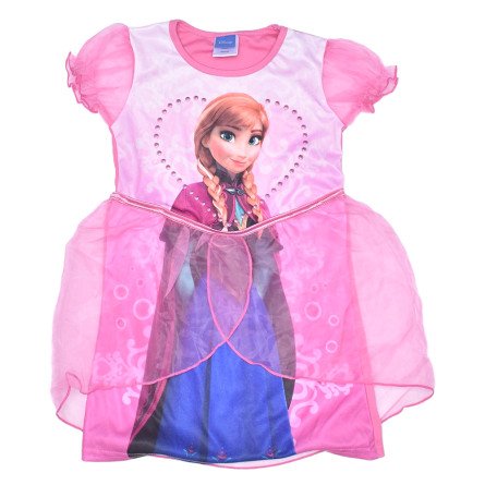 Rochie cu Anna, Frozen, roz, tulle, 104 (3-4 ani) Disney