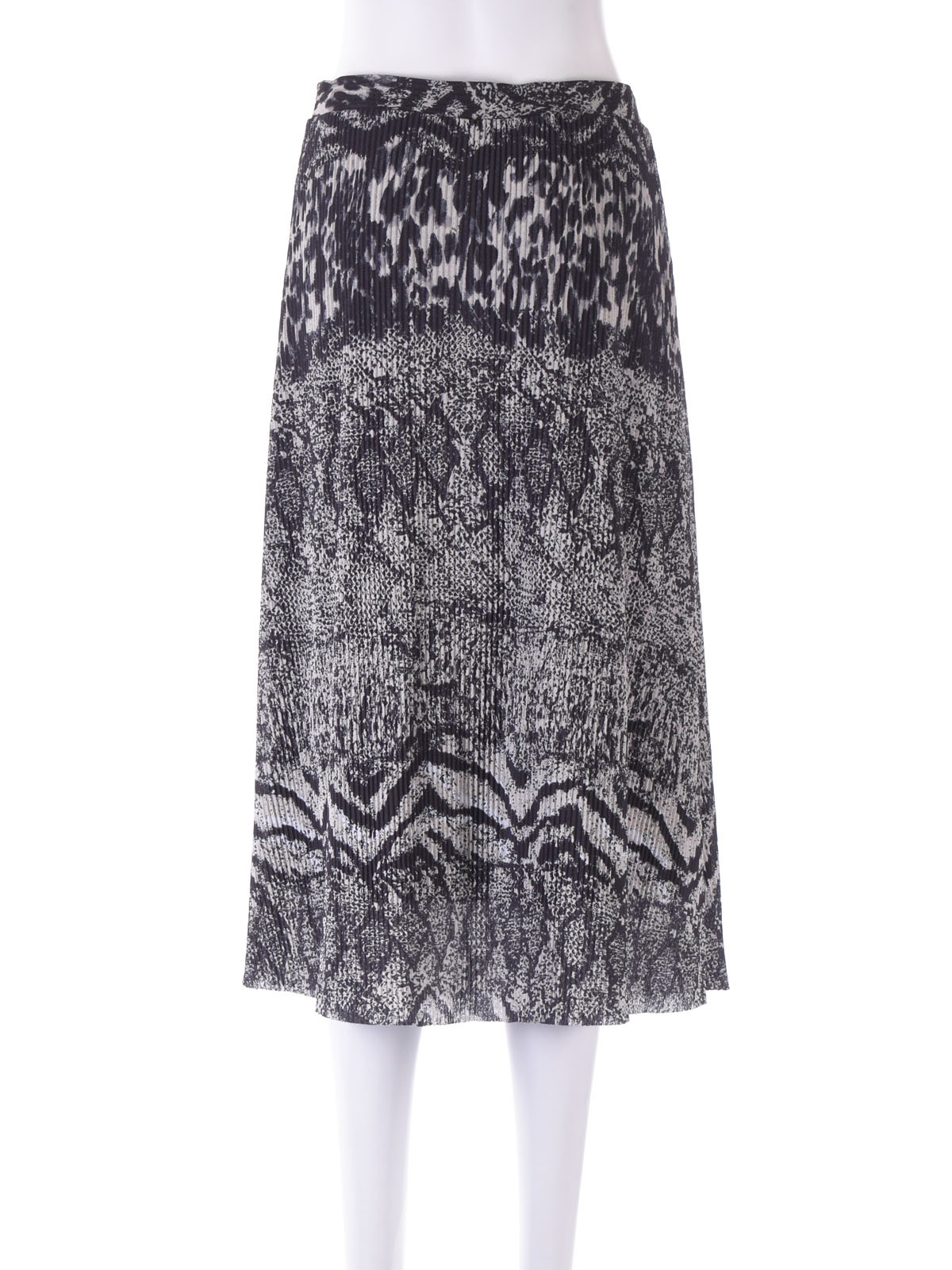 Fustă plisată cu animal print, S Esprit