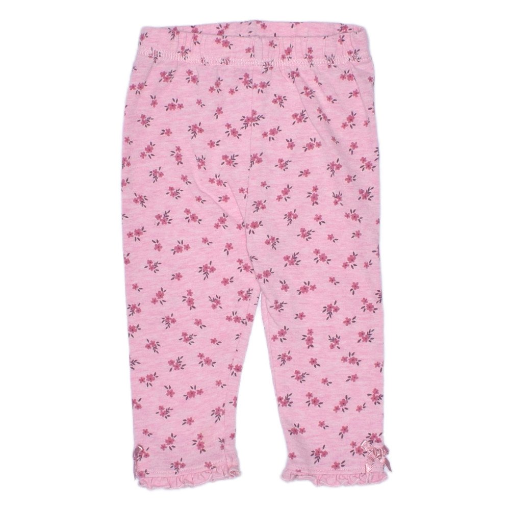 Colanți fete roz cu flori, volănașe și fundiță, 74 (6-9 luni) George