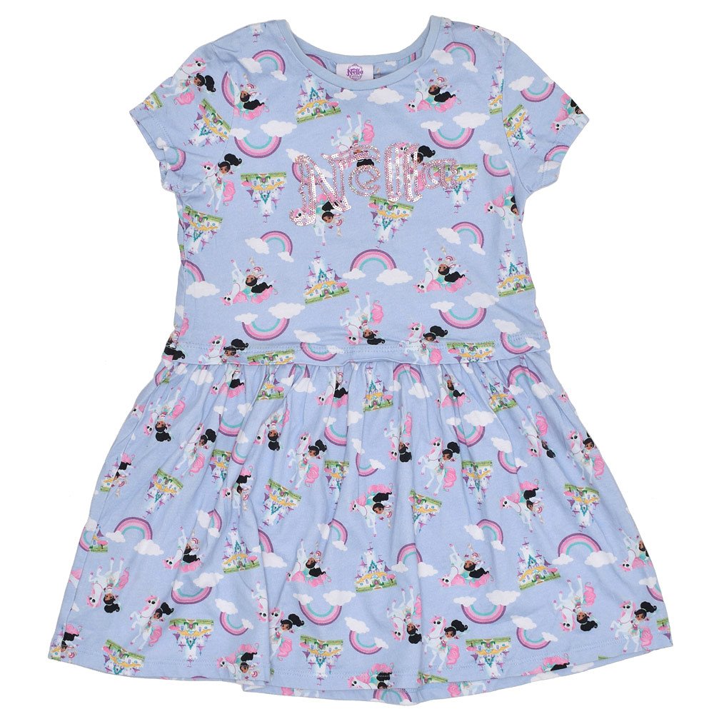 Rochie cu unicorn, curcubeu și castel, 110 (4-5 ani) George