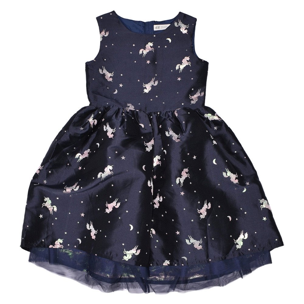 Rochie elegantă fete, unicorn, stele, lună, 140 (9-10 ani) H&M