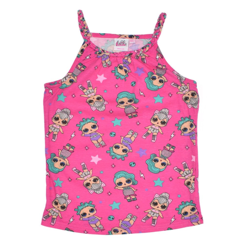Top fete roz cu imprimeu colorat cu personaje, 134 (8-9 ani) L.O.L ...