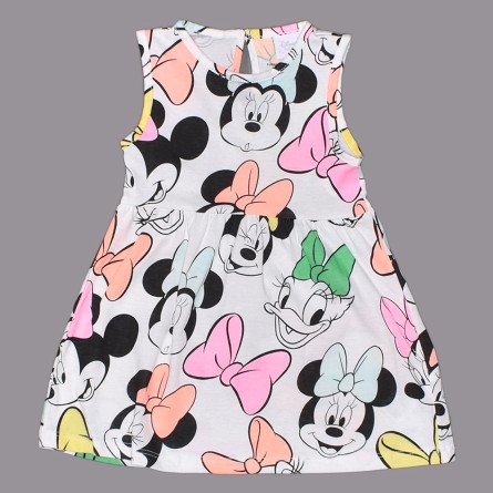 Rochie fete, desene animate, cu fundițe, 80 (9-12 luni) Minnie Mouse