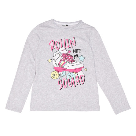 Bluze fete gri roller patine desen colorat, 158 (12-13 ani) Pep&Co