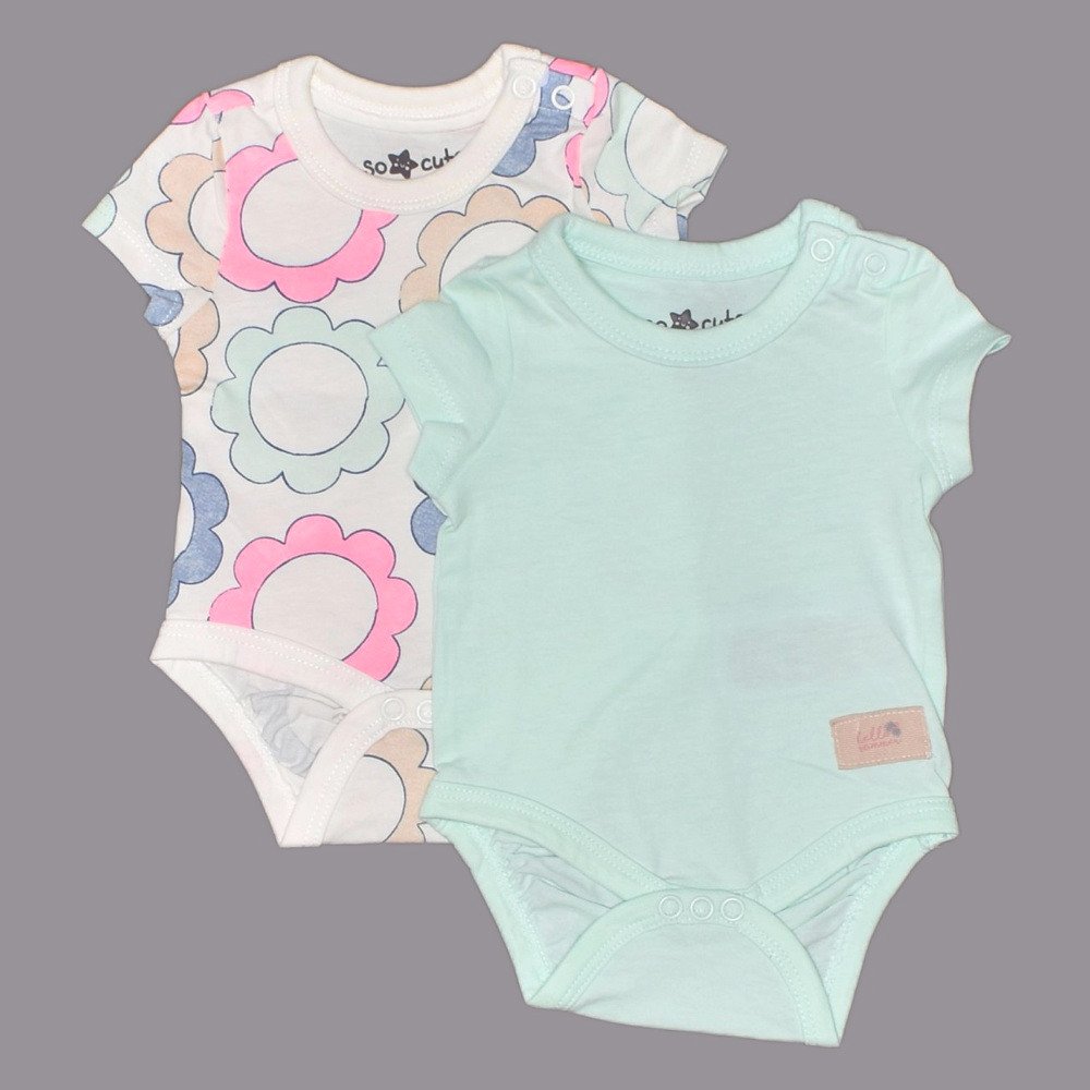 Set body-uri fete, floral, pastel, 56 (nou născut) Pepco