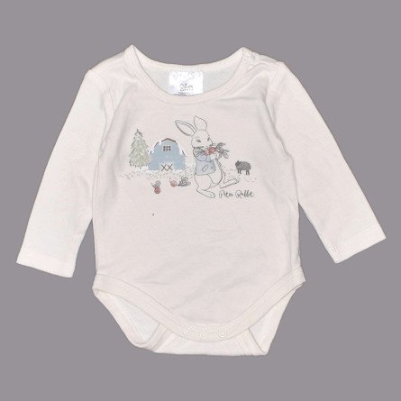 Body cu iepure, desen animat, alb, 62 (0-3 luni) Peter Rabbit