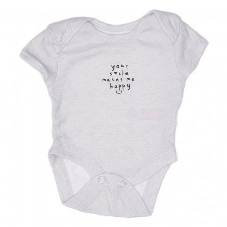 Body gri cu text imprimat 'your smile makes me happy', 50 (prematur ...