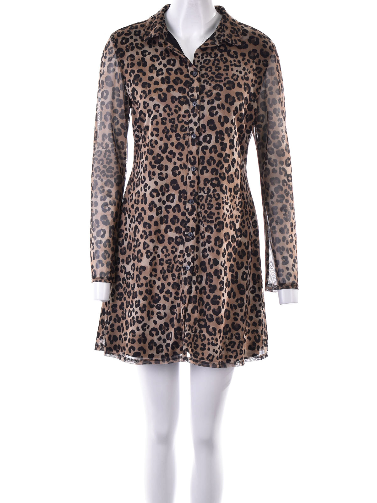 Rochie-cămașă animal print leopard damă, M Primark essentials