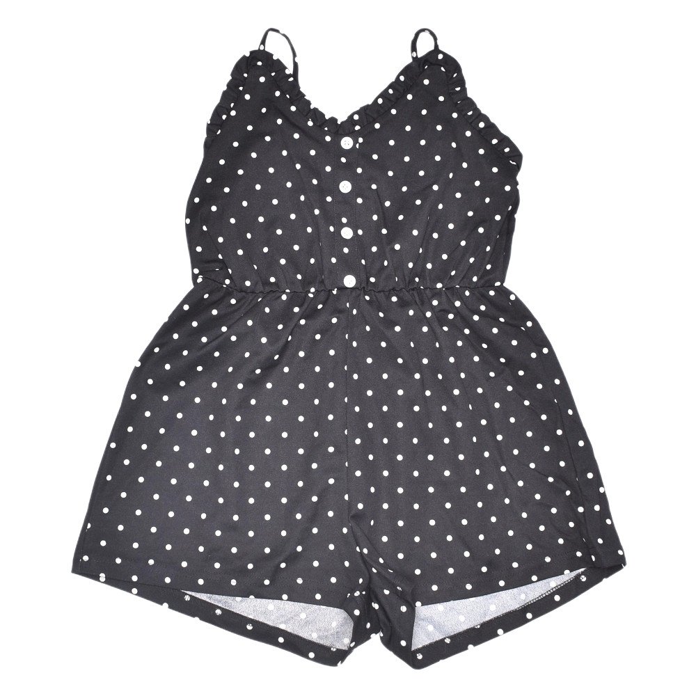 Salopetă de vară fete cu buline albe și bretele subțiri, 140 (9-10 ani ...