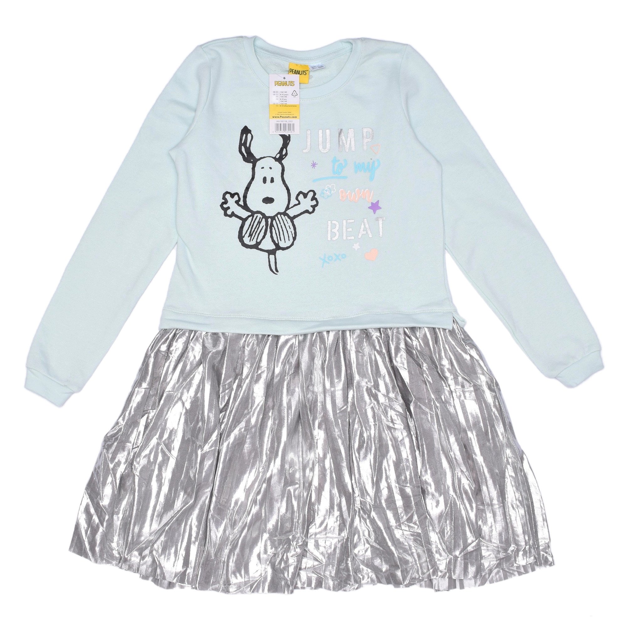 Rochie cu mâneci lungi fete, 134 (8-9 ani) Snoopy