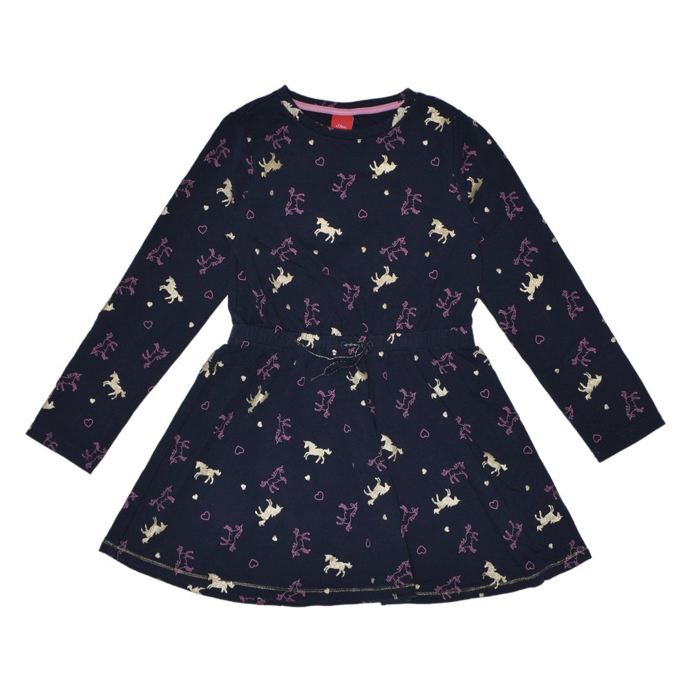 Rochie cu unicorn, model roz și auriu, 116 (5-6 ani) S'Oliver