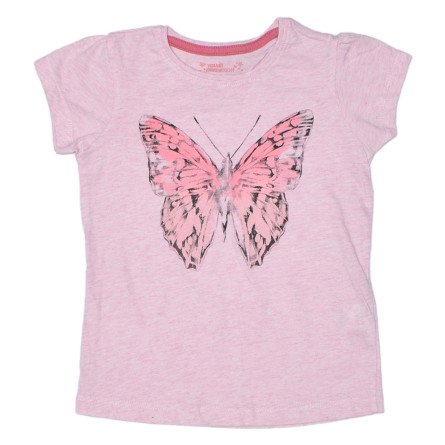 YD - Tricou cu fluture roz pal fete, 110 (4-5 ani) Young Dimension